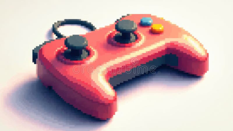 A Pixel-art Inspired 3D Game Controller Icon with Retro Colors, Slight ...