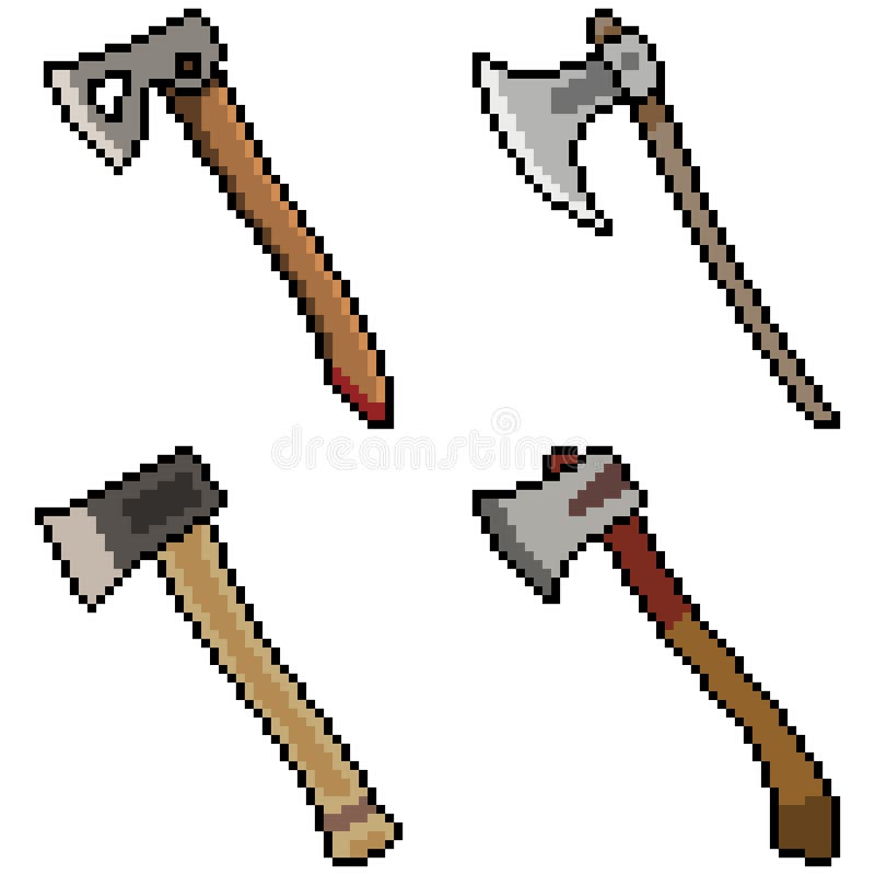 Pixel Art Isolated Axe Tool Stock Vector - Illustration of chop ...