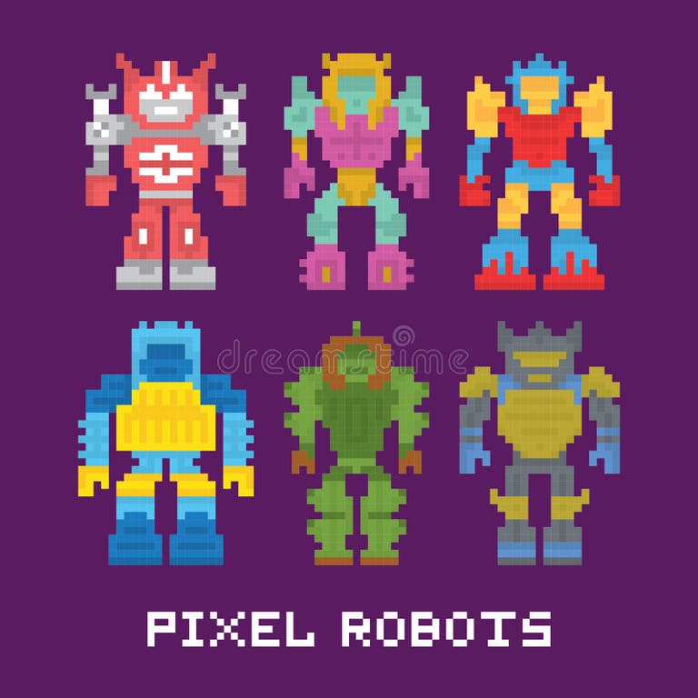 Pixel Robots Stock Illustrations – 216 Pixel Robots Stock Illustrations ...