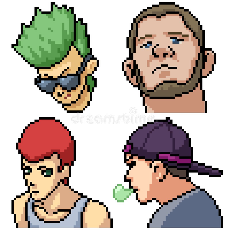 Pixel Art Isolated Teenager Man Stock Vector - Illustration of cute ...