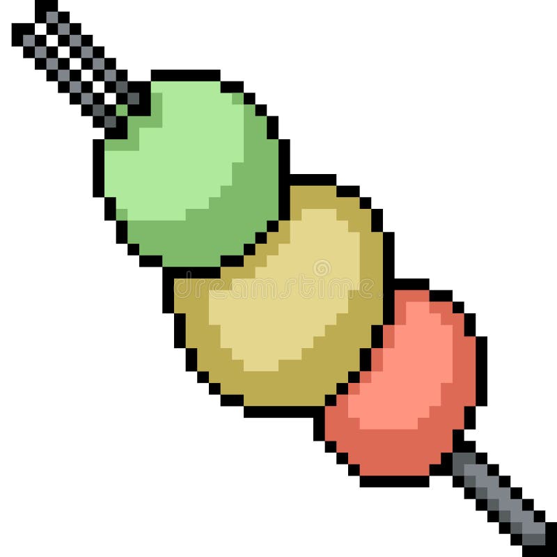Pixel Art Japanese Snack Dango Stock Vector - Illustration of white ...