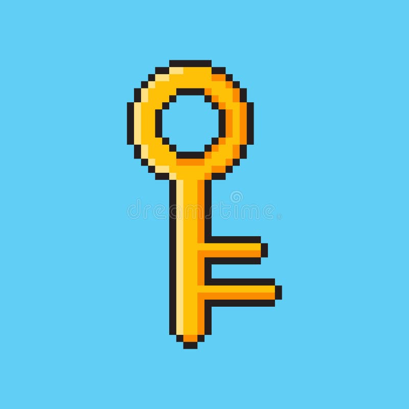 Pixel Art Key Game Asset Design Stock Illustration - Illustration of ...