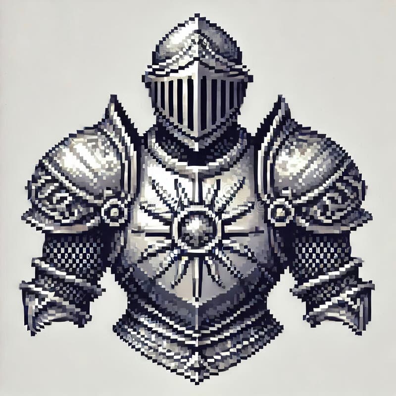 Pixel Art Knight Armor stock illustration. Illustration of isolate ...
