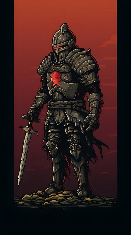 Pixel Art Knight Character for RPG Game, Character in Retro Style for 8 ...