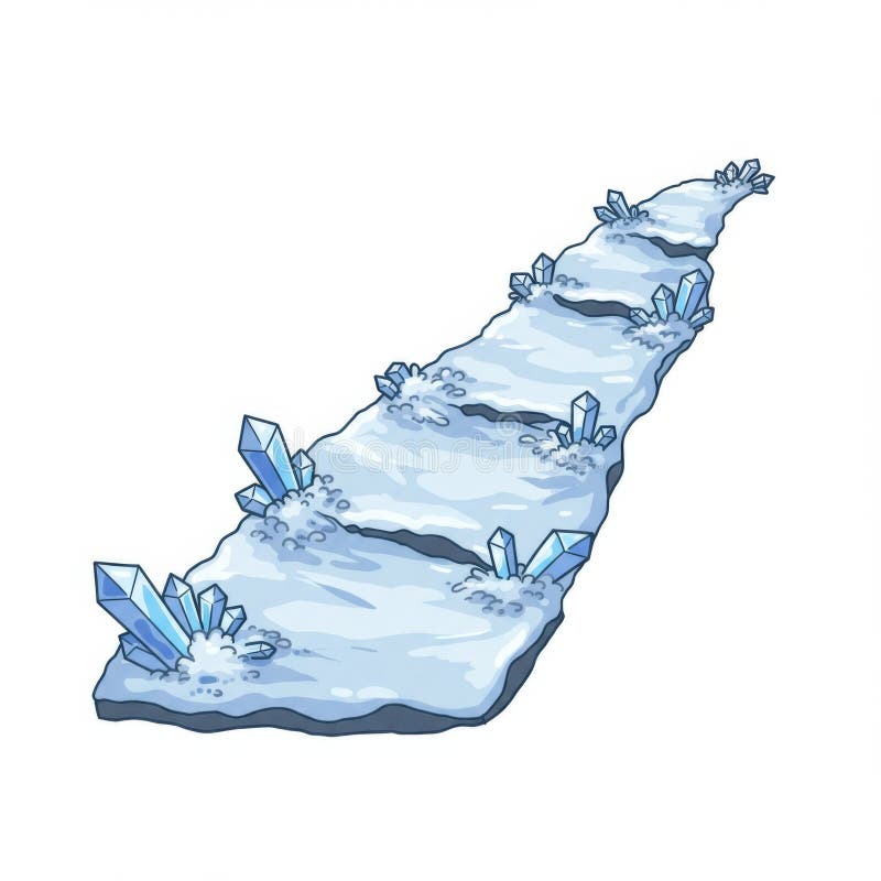 Pixel Art Landscape of Snowy Crystal Path with Blue Ice Texture ...