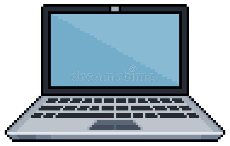 Pixel Art Laptop Computer Icon for 8bit Game Stock Vector ...