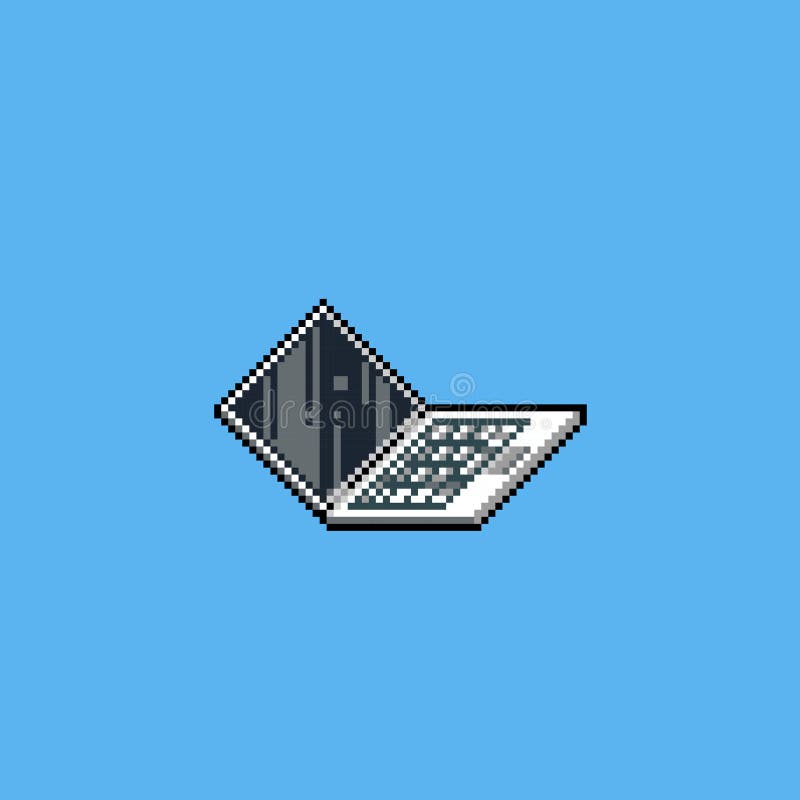 Pixel Art Laptop Computer Icon Illustration Stock Vector - Illustration ...
