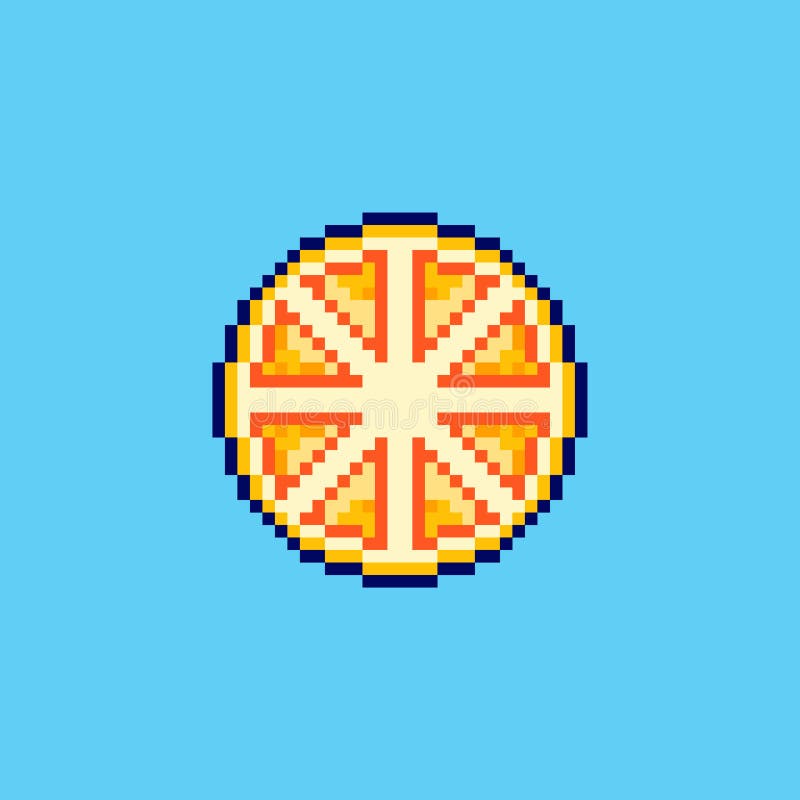 Pixel Art Lemon Slice Game Asset Design Stock Vector - Illustration of ...