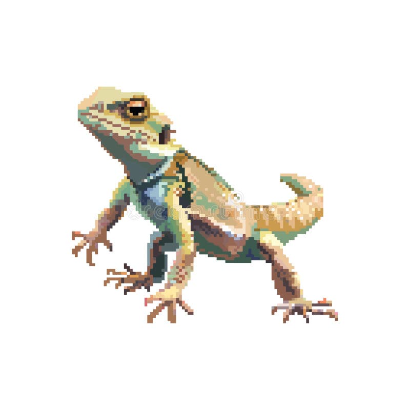Pixel Art Lizard on White Background. Vector Illustration Design Stock ...