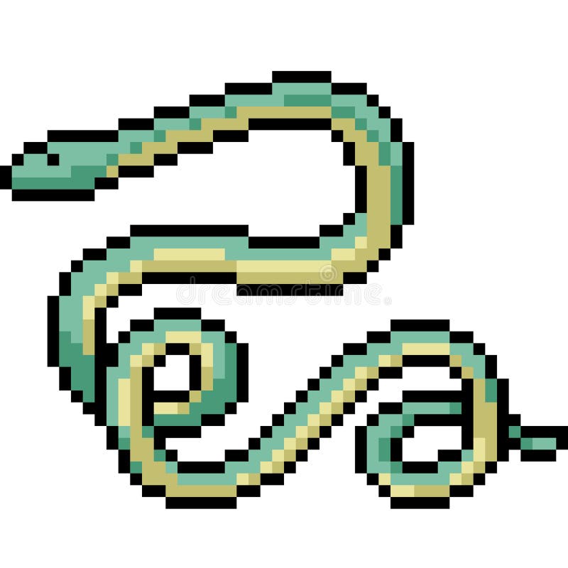 Pixel art long green snake stock vector. Illustration of vector - 278093263