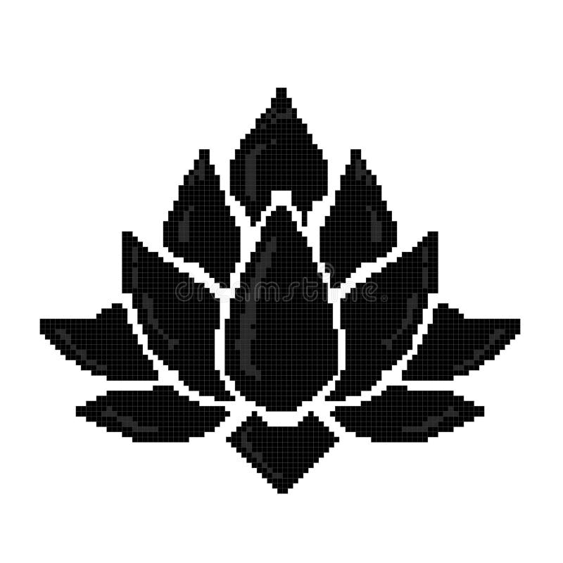 Illustration Pixel Art Icon Flower Stock Vector - Illustration of ...