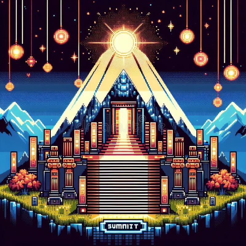 21 Pixel Art Luminogram a Pixel Art Rendition of the Summit Stag Stock ...