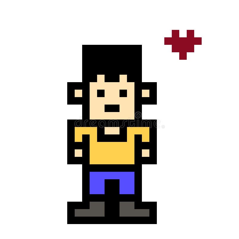 Pixel art of man cartoon stock illustration. Illustration of male ...