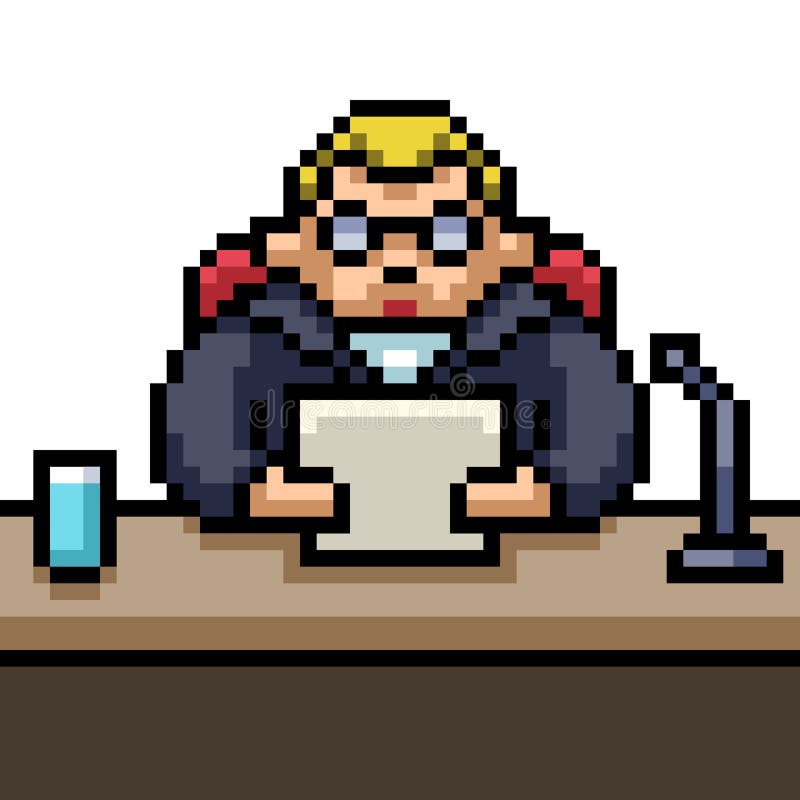 Pixel art man read report stock vector. Illustration of paper - 277408674