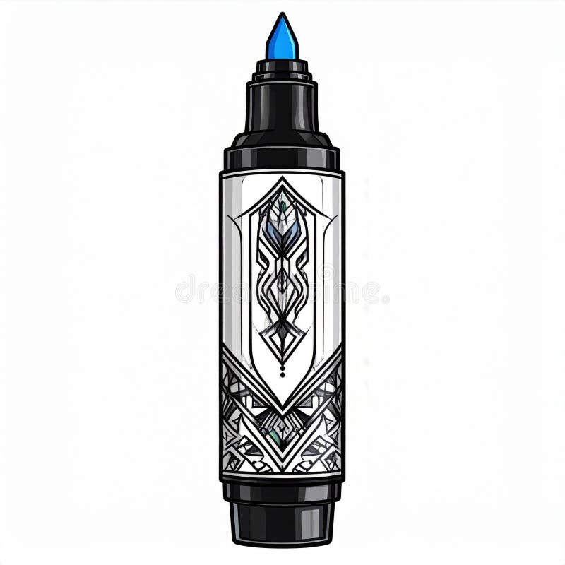 Pixel Art Marker Pen with Geometric Design Stock Illustration ...