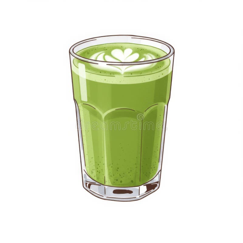 Pixel Art Matcha Latte in Glass Cup Stock Illustration - Illustration ...