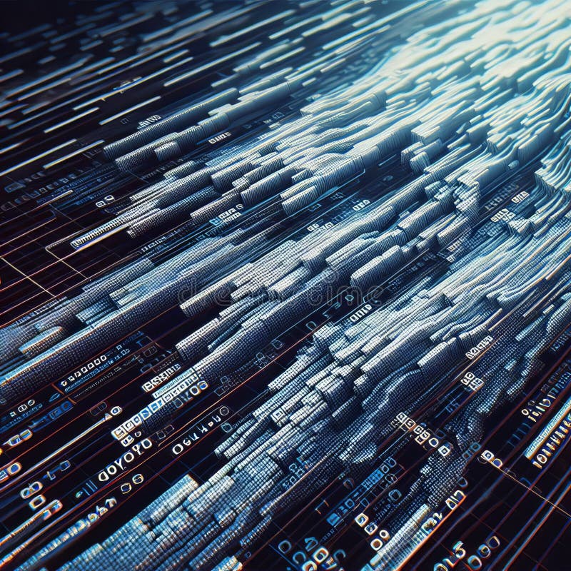 29 Pixel Art Matrix Code a Close Up of a Com Stock Image - Image of ...