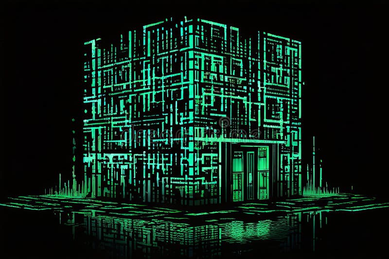 Pixel Art Matrix Code a Pixelated School Building Dissolving Int Stock ... Pixel Art Matrix Code a Pixelated School Building Dissolving Int Stock ...