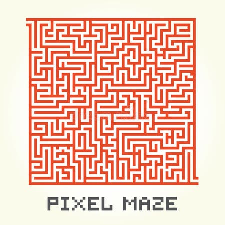 Pixel art maze vector stock vector. Illustration of direction - 61830517
