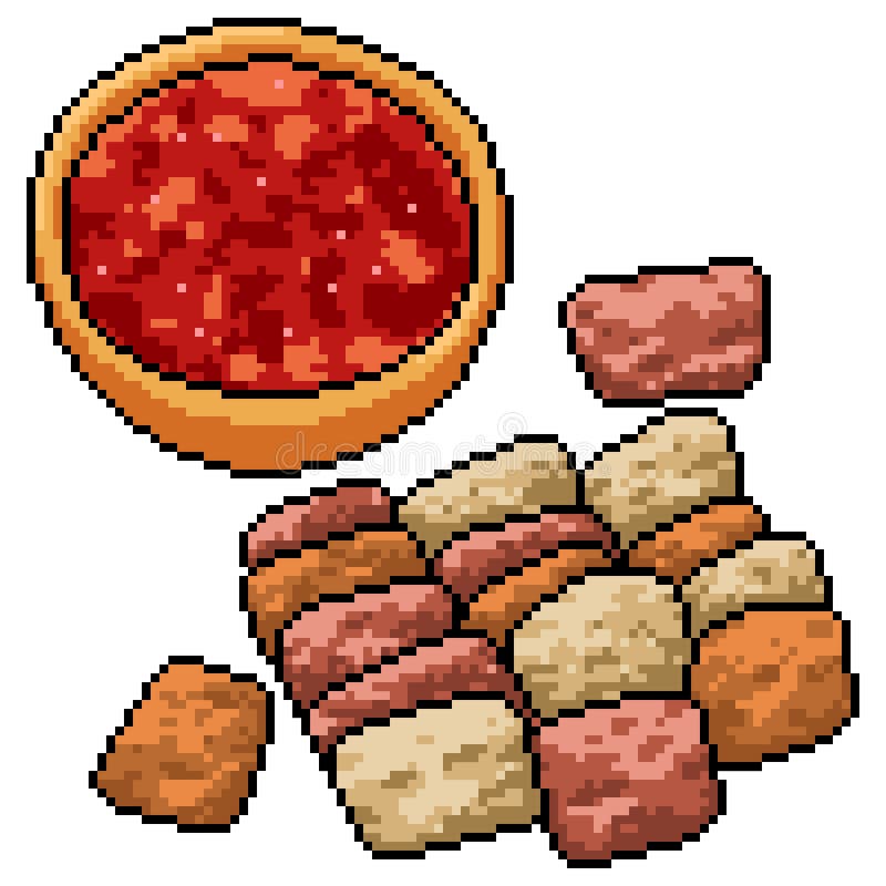Pixel Art Meat Nugget Snack Stock Vector - Illustration of battered ...