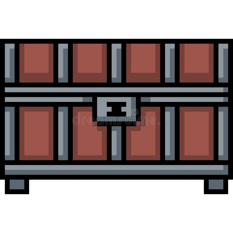 Pixel Art Medieval Chest Box Stock Vector - Illustration of doodle ...