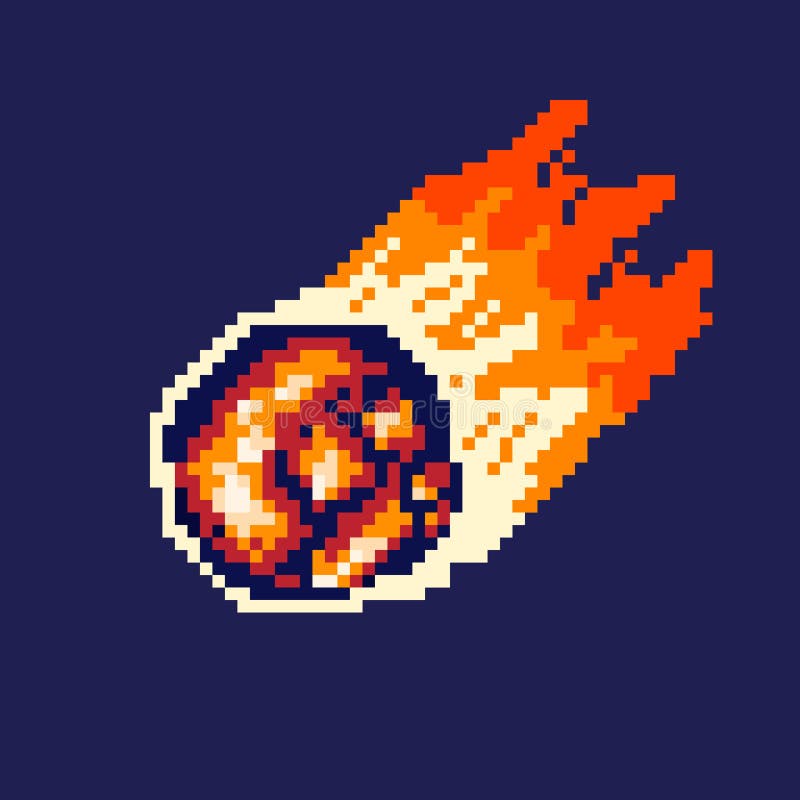 Pixel Art Meteor Game Asset Design Stock Vector - Illustration of shiny ...