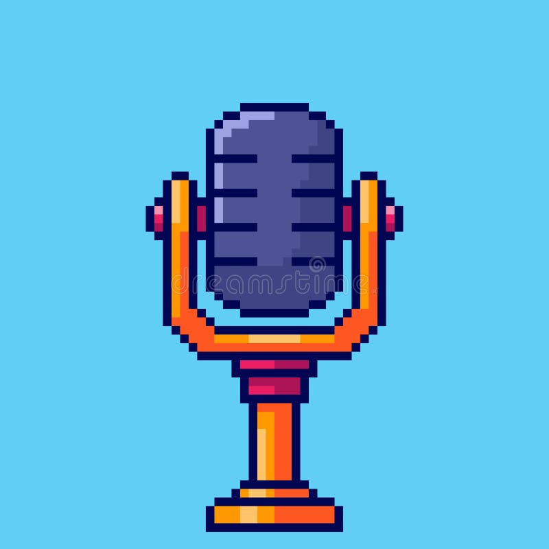 Pixel Art Microphone Game Asset Design Stock Vector - Illustration of ...
