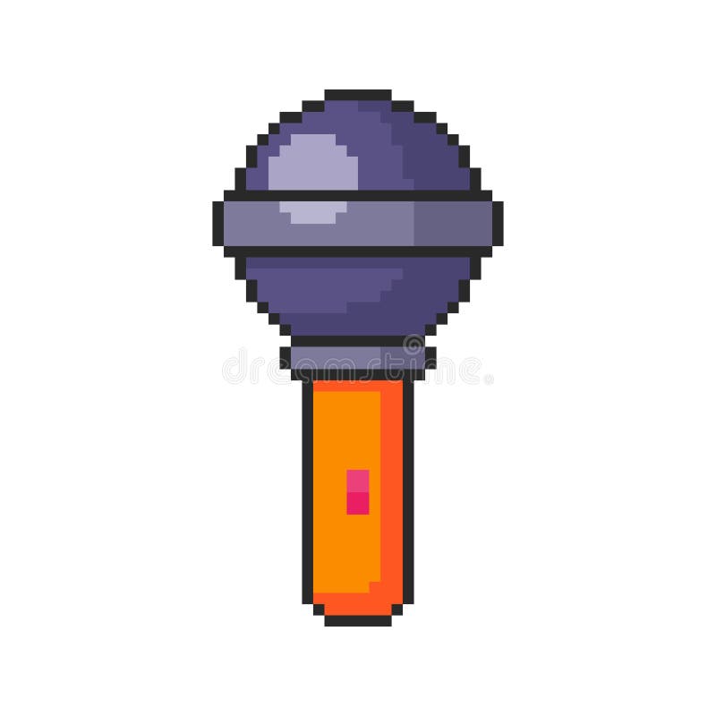 Pixel Art Microphone Game Asset Design Stock Vector - Illustration of ...