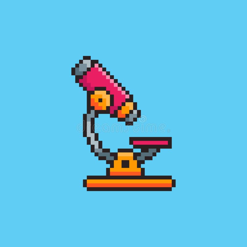 Pixel Art Microscope Game Asset Design Stock Vector - Illustration of ...