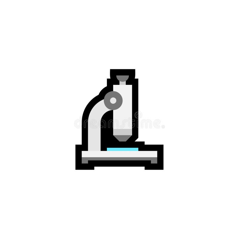 Pixel Art Microscope Icon, Science Lab Equipment Stock Illustration ...