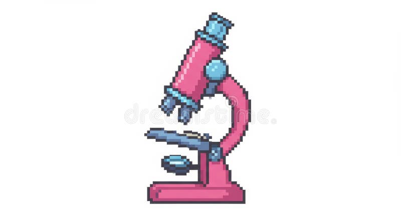 Pixel Art Microscope Illustration a Cute Pink Pixel Art Illustration of ...