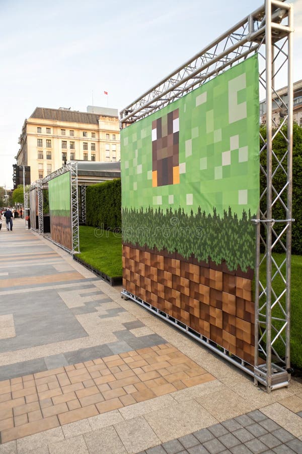 Minecraft Game Pixel Art Geometric Wallpaper Banner Background Stock ...