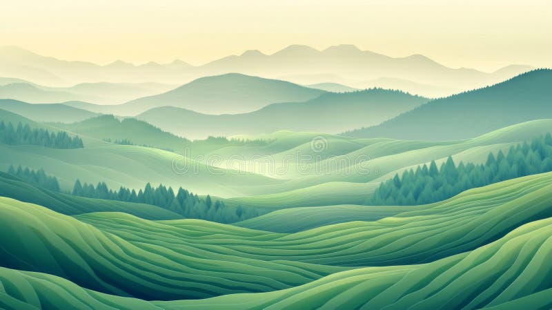 Pixel Art Misty Mountain Landscape Stock Illustration - Illustration of ...