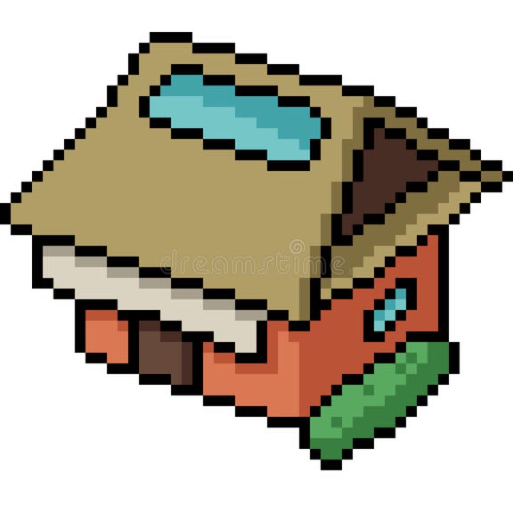 Pixel Art Modern Clay House Stock Vector - Illustration of modern, bush ...