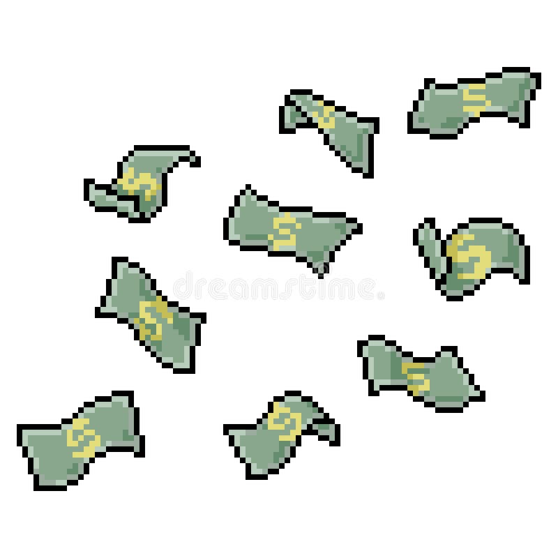 Pixel Art Money Flying Gone Stock Vector - Illustration of pixel ...