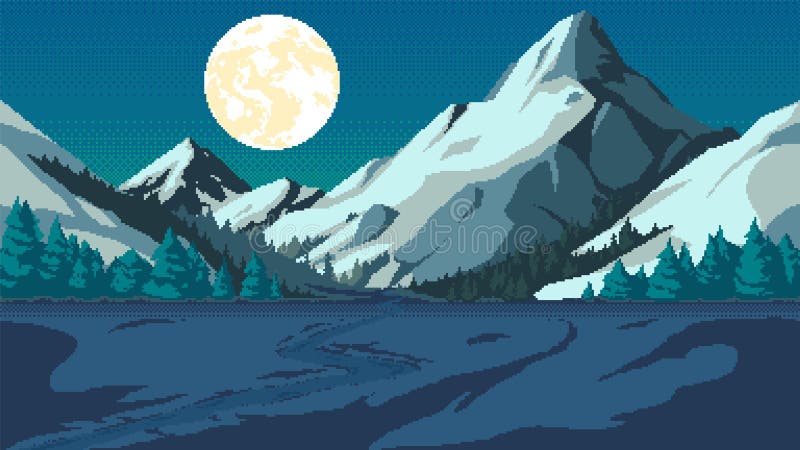 Pixel Art Mountain Landscape Stock Illustrations – 6,009 Pixel Art ...