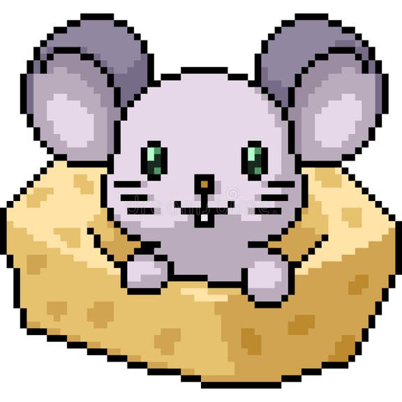 Pixel Art of Mouse in Cheese Stock Vector - Illustration of mouse ...