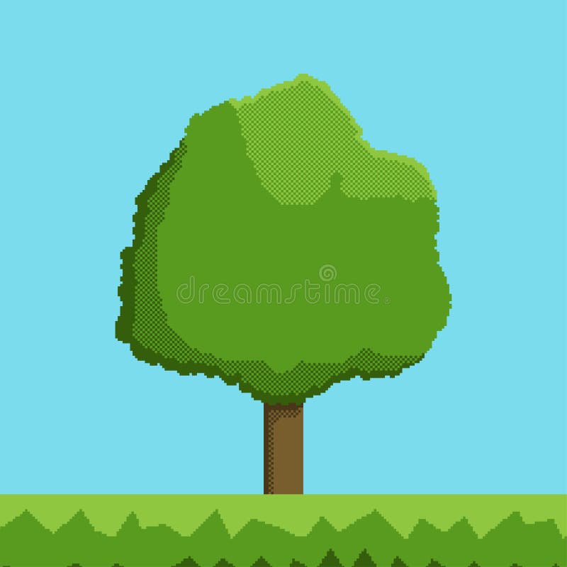 Pixel art nature elements stock illustration. Illustration of ...