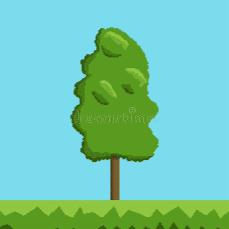 Pixel art nature elements stock vector. Illustration of outside - 271180178