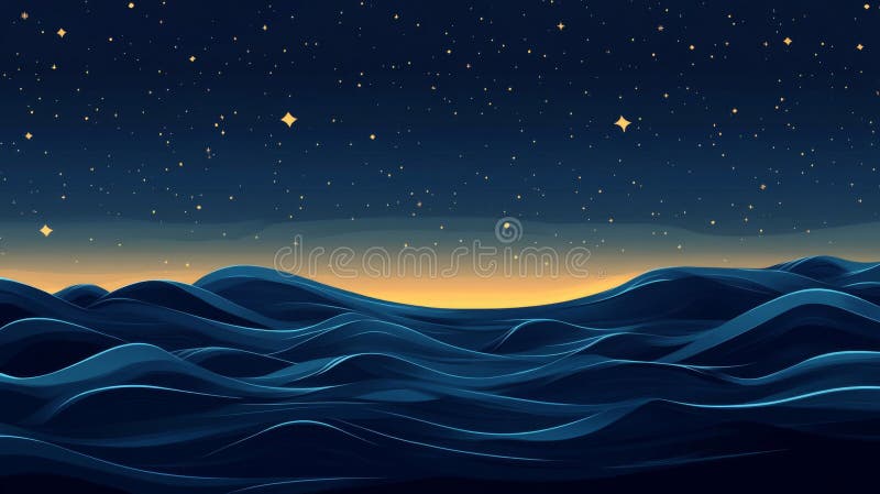 Pixel Art Night Ocean Landscape with Starry Sky Stock Illustration - Illustration of calm ...