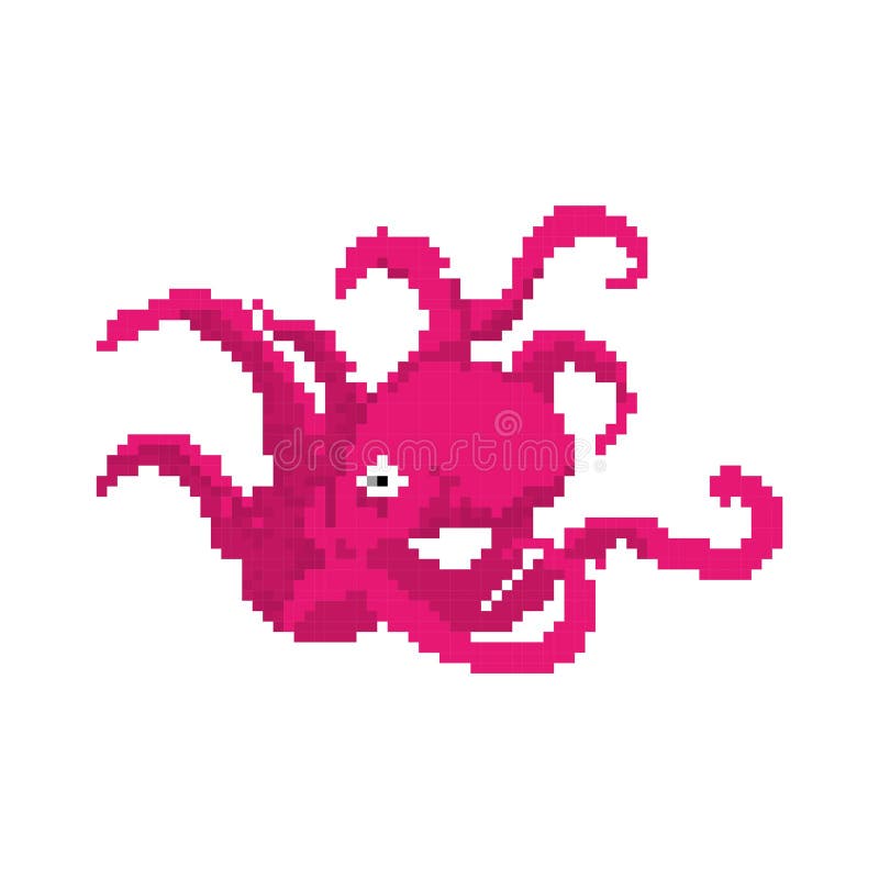 Pixel Octopus Stock Illustrations – 256 Pixel Octopus Stock ...