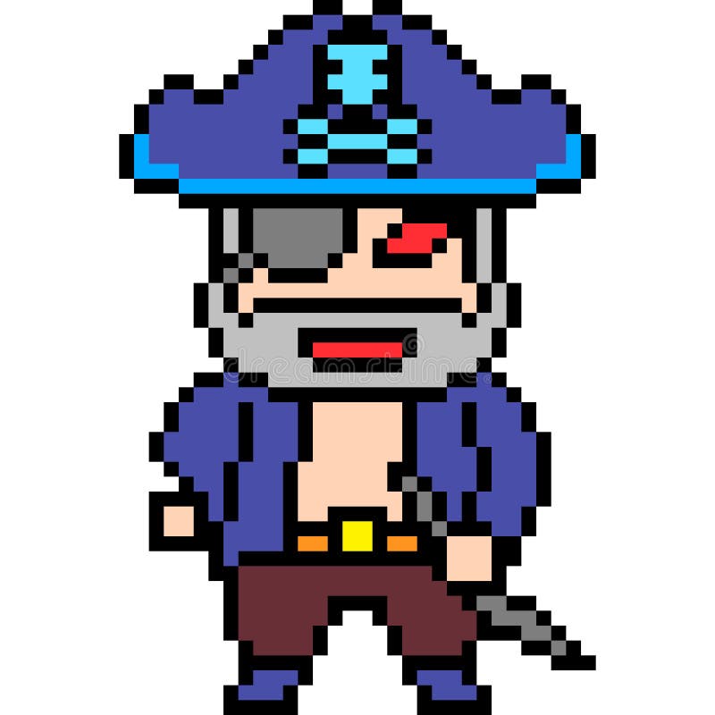 Pixel Pirate for Games and Mobile Applications Stock Illustration ...