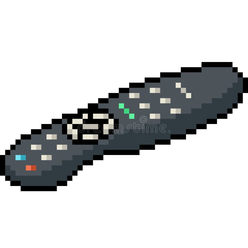 Pixel Art Old Remote Control Stock Vector - Illustration of white ...