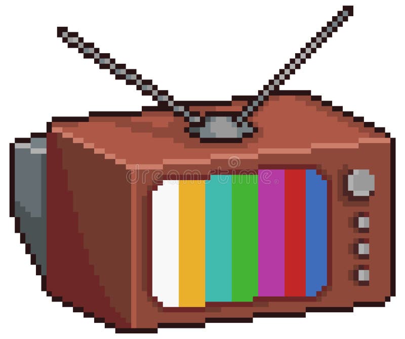 Pixel Art Old TV Retro Vintage Icon for 8bit Game Stock Vector ...
