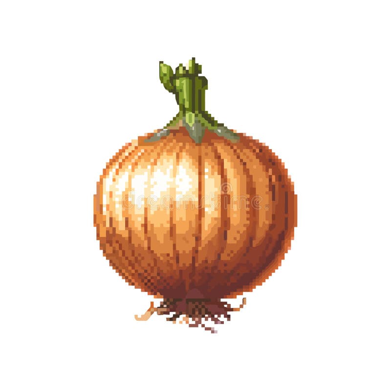 Pixel Art Onion with Detailed Shading. Vector Icon Design Stock ...