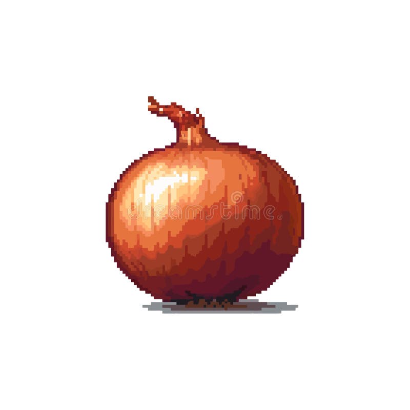 Pixel Art Onion with Detailed Shading. Vector Icon Design Stock ...
