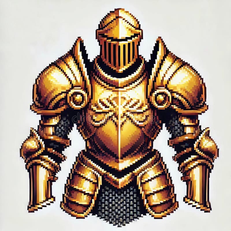 Pixel Art Ornate Plate Mail Stock Illustration - Illustration of pixel ...