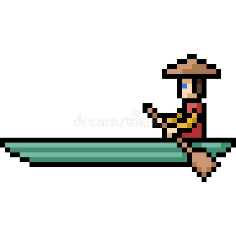 Pixel art paddle boat side stock vector. Illustration of boat - 277408722