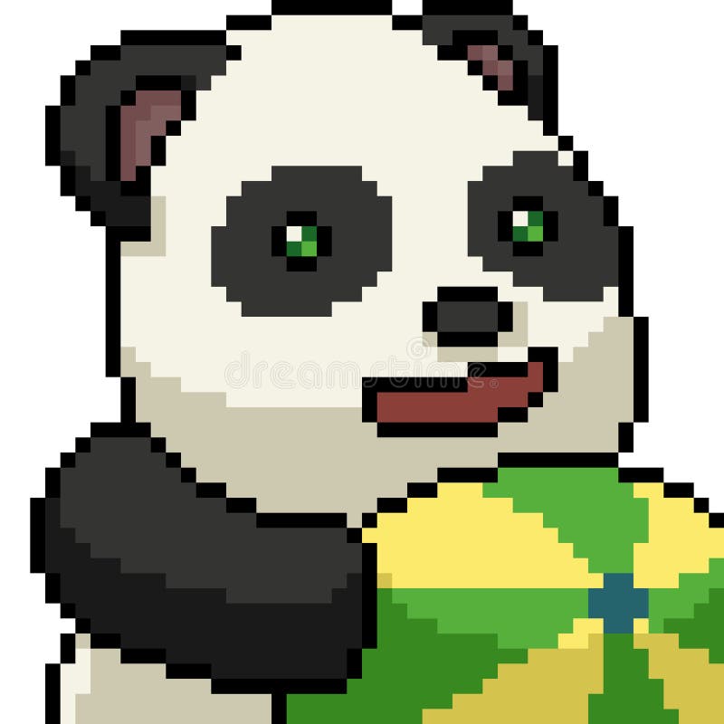 Pixel art panda play ball stock vector. Illustration of vector - 297522132