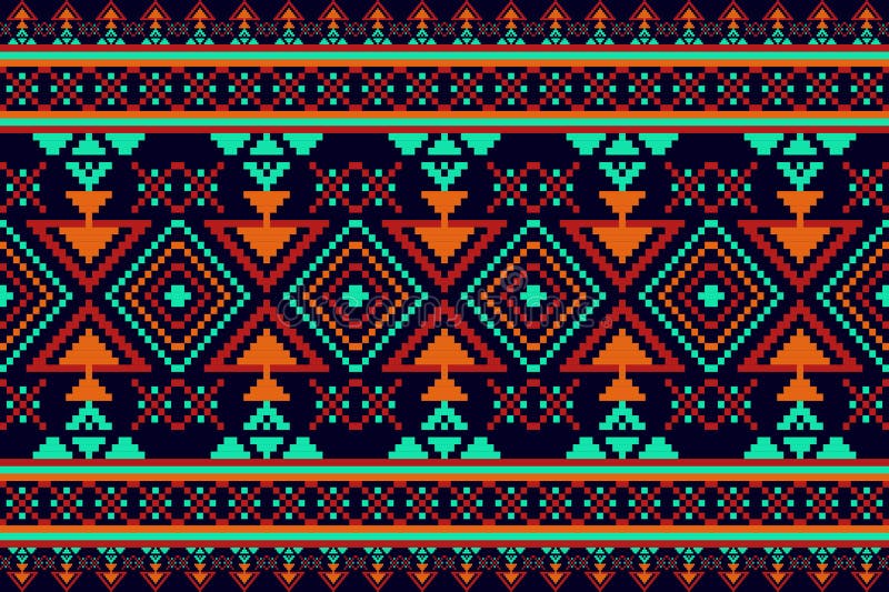Pixel Art Pattern Seamless for Fabric Geometric Ethnic Pattern Seamless ...